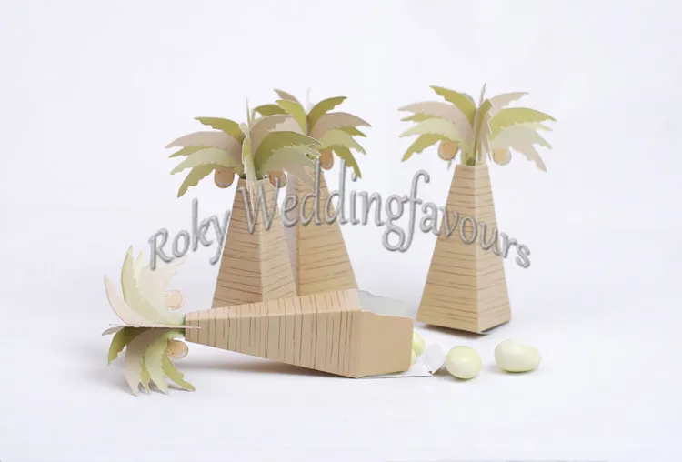 !! Palm Tree Favor Boxes Candy Package For Wedding/Party/Event Favors ...