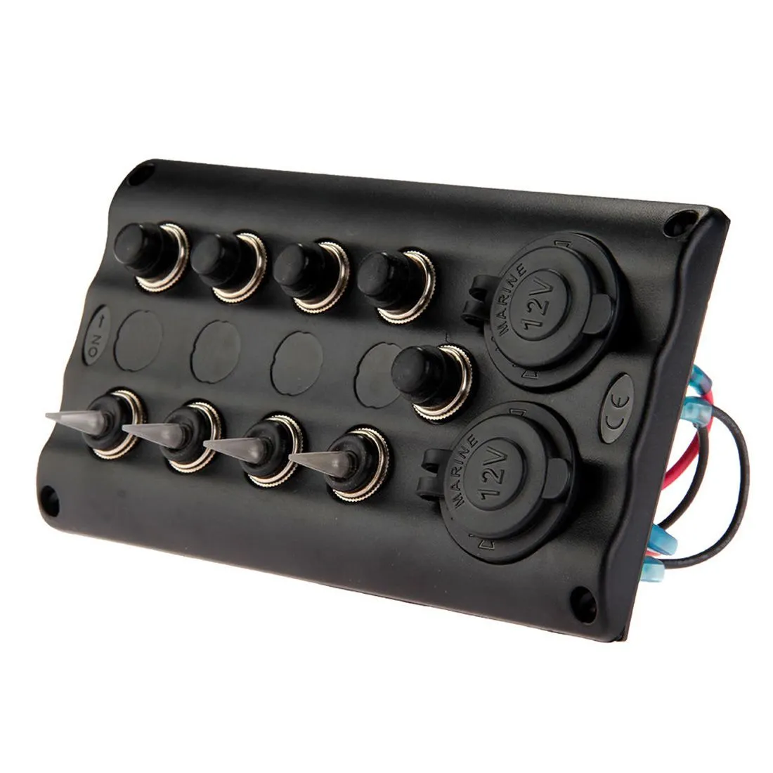 Waterproof 4 Gang LED Boat Switch Panel With Breaker Socket 12V Marine ...