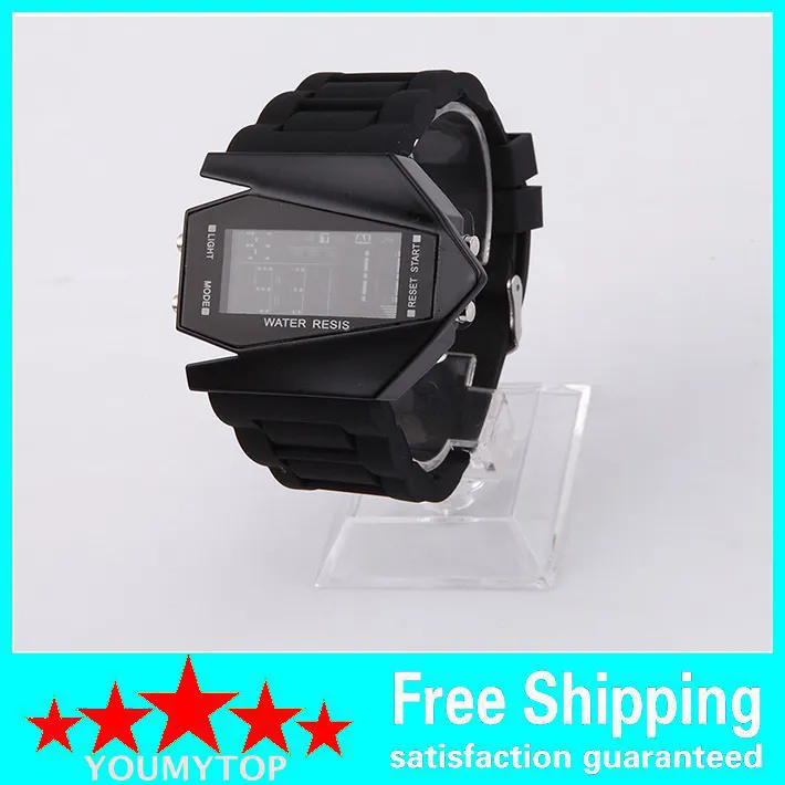 NEW Stealth Plane Aircraft Bomber Shape Sports LED Digital Watch ...