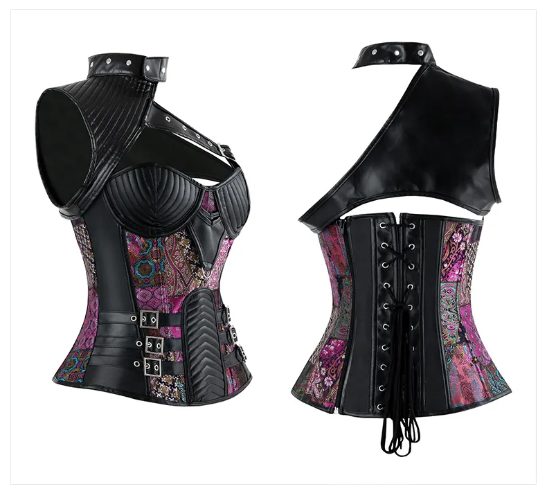 ₩49554에서 빈티지 고딕 코르셋 스팀 펑크 코르셋 여성 의류 갑옷 흉상 어깨 볼로 스틸 뼈 뼈 코셋304j Dhgate