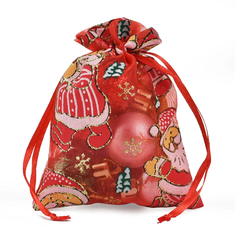 Stylish Christmas Organza Reusable Drawstring Gift Bags Perfect Gift ...
