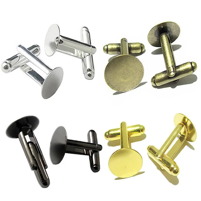 Cufflink Blanks With Round Pad, Brass Cufflink Components, French ...