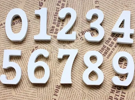White Wood Wooden Numbers Alphabet For Wedding Birthday Home Decor ...