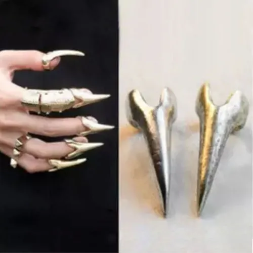 Jewelry Retro Punk Rock Gothic Talon Nail Finger Claw Spike Rings Upper ...