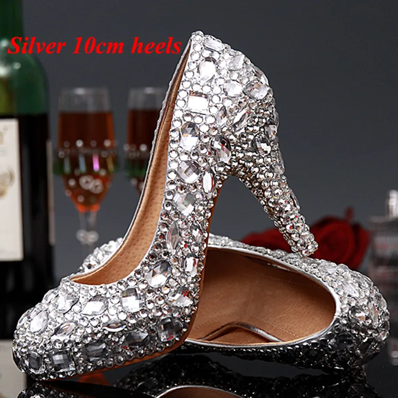 Rhinestone Wedding Shoes: Luxury Bridal Shoes With Silver Crystals High ...