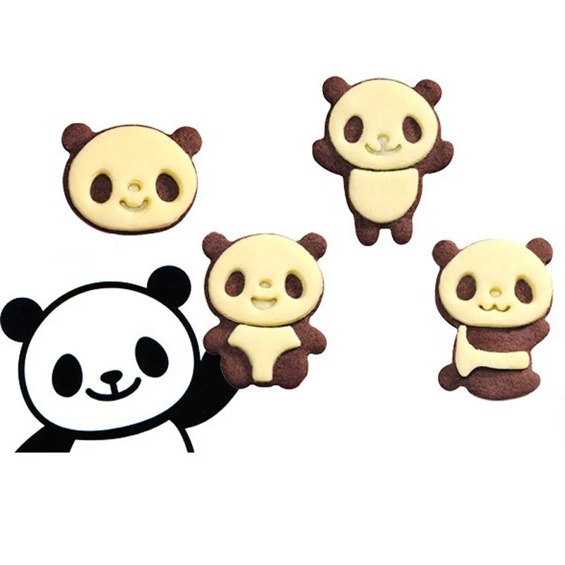 Gingerbread Cookie Cutters Cute Cartoon Panda Biscuit Moulds Set, Food ...