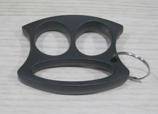 Cool Keyring Gold Black Silver Knuckle Keychain Small Face Two Finger ...