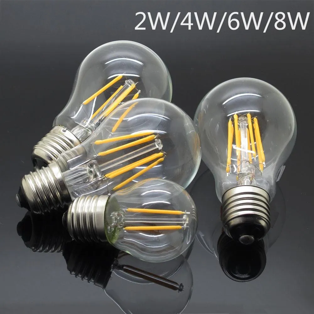 A60 Filament LED Bulbs 8W 6W Dimmable E27 E26 B22, 360° LED Lights ...