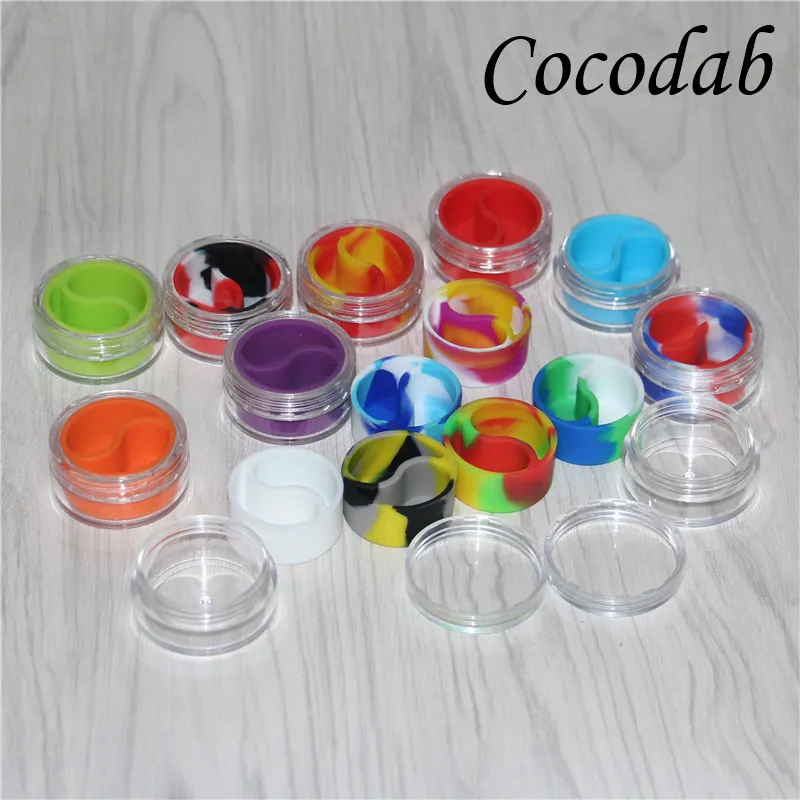 Acrylic Wax Containers With Silicone Jar Clear Shield | 10ml Dab Wax ...