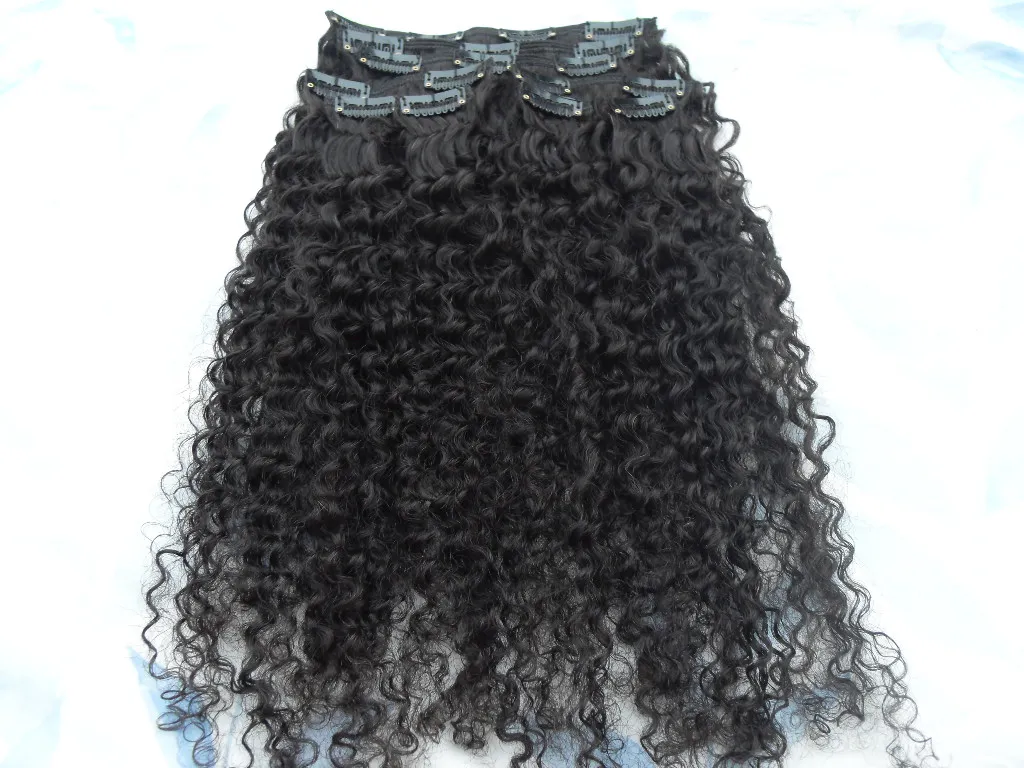 Afro Kinky Curly Hair Extensions: Dark Brown & Natural Black Clip Ins ...