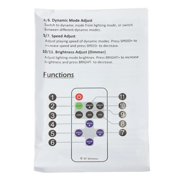 Regulador Alejado Sin Hilos De La CC 5 24V RF 11key 433MHz Dimmer Para ...