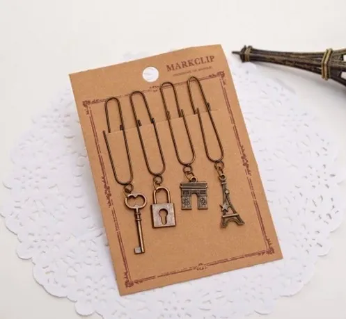 Cute Retro Metal Bookmarks - Set of 4, Unique Paper Clip Bookmark ...