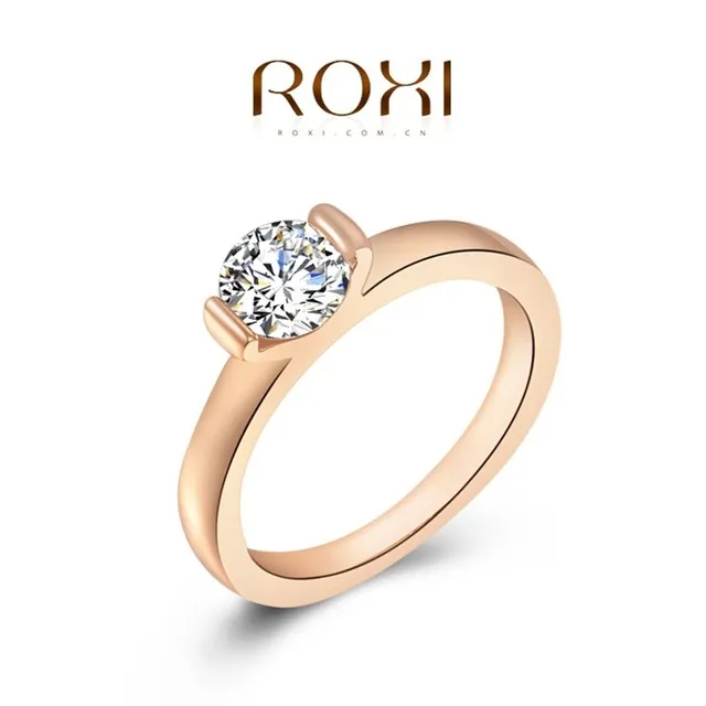 DHgate.com:24K Rose Gold Filled Crystal Zircon Ring, Full Size Wedding ...