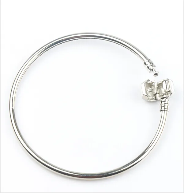 Elegant 925 Silver Charm Bangles - Add European Beads, DIY Jewelry ...