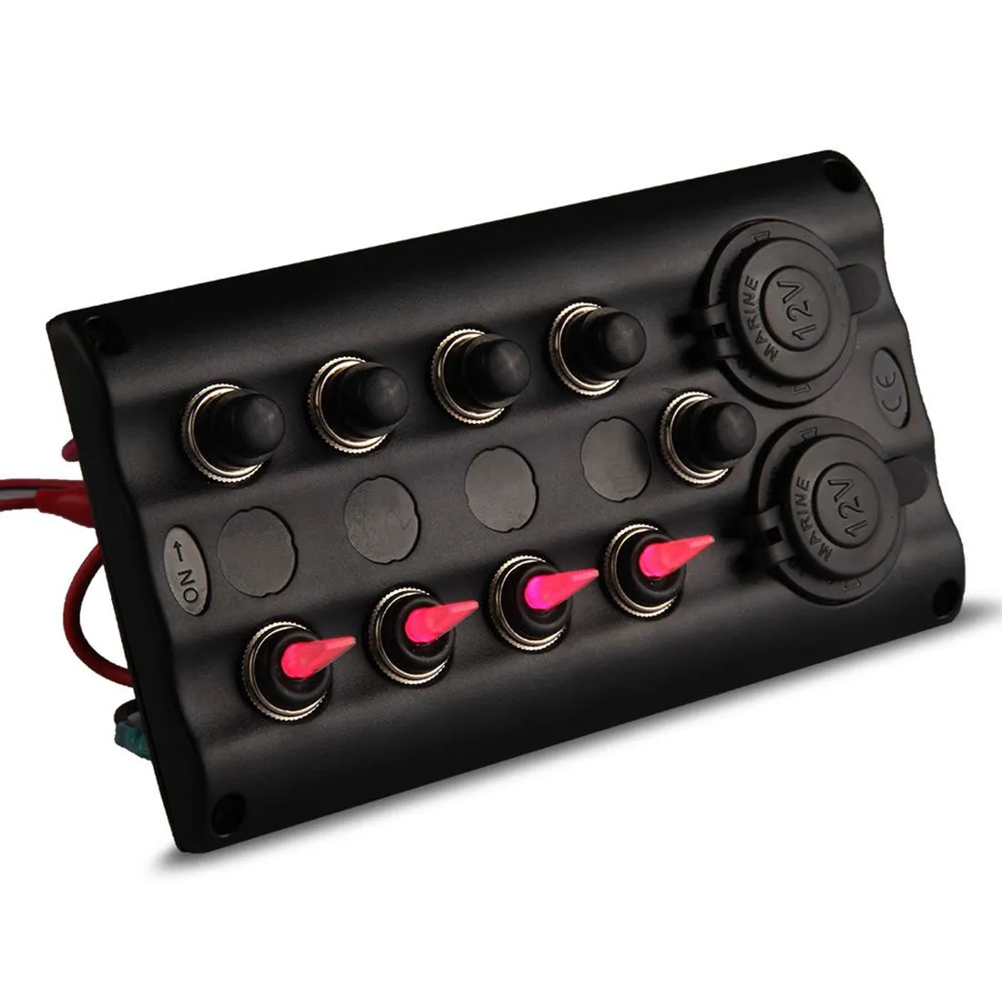 Waterproof 4 Gang LED Boat Switch Panel With Breaker Socket 12V Marine ...