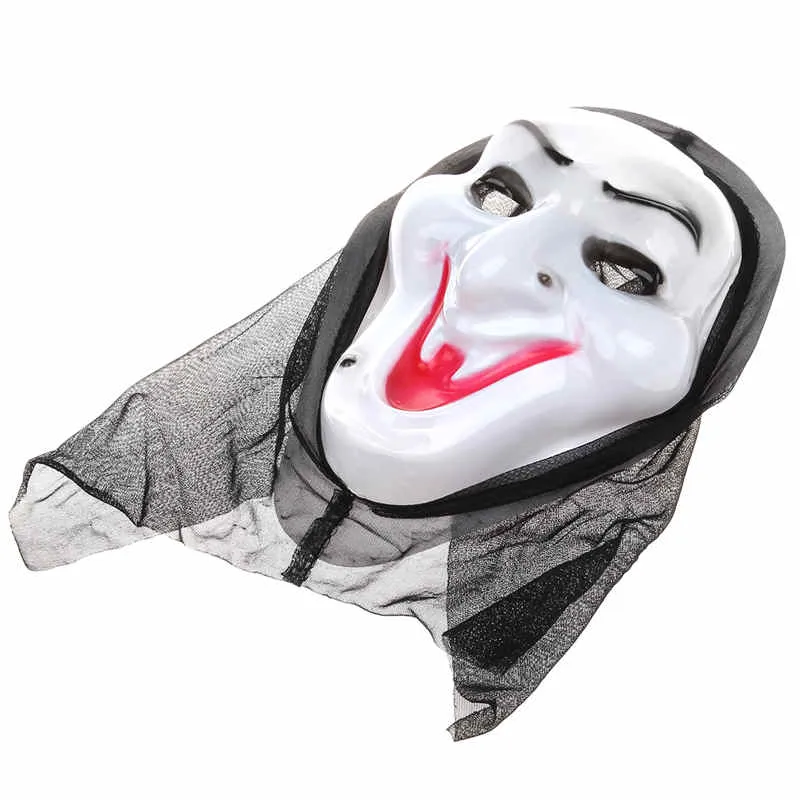 Full Face White Witch Masquerade Joker Face Mask For Halloween Cosplay ...