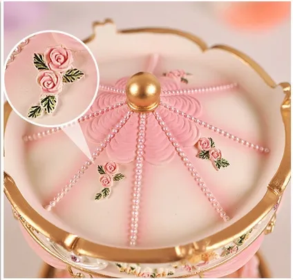 Pink Led Lights Merry Go Round Music Box With Light Perfect Christmas ...