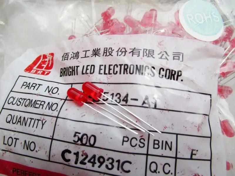 Taiwan BRIGHT 5MM Red LED Lamp Beads - Ultra-Bright Red Light, High ...