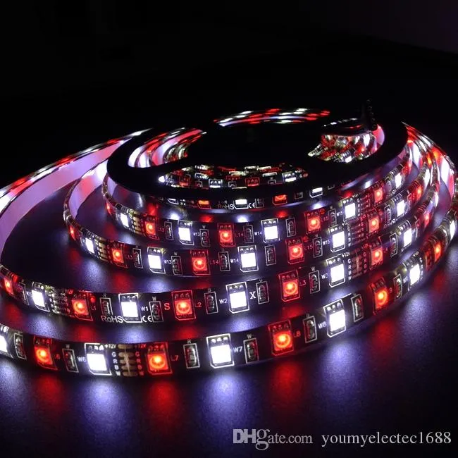 2016 Led Strip RGBW 5050 SMD 5m 300 Leds RGB+Warm White Mixed Color PCB ...