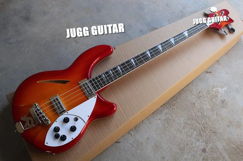 Sunburst Fire Glo 4-String Electric Bass - Custom Style, Chrome ...