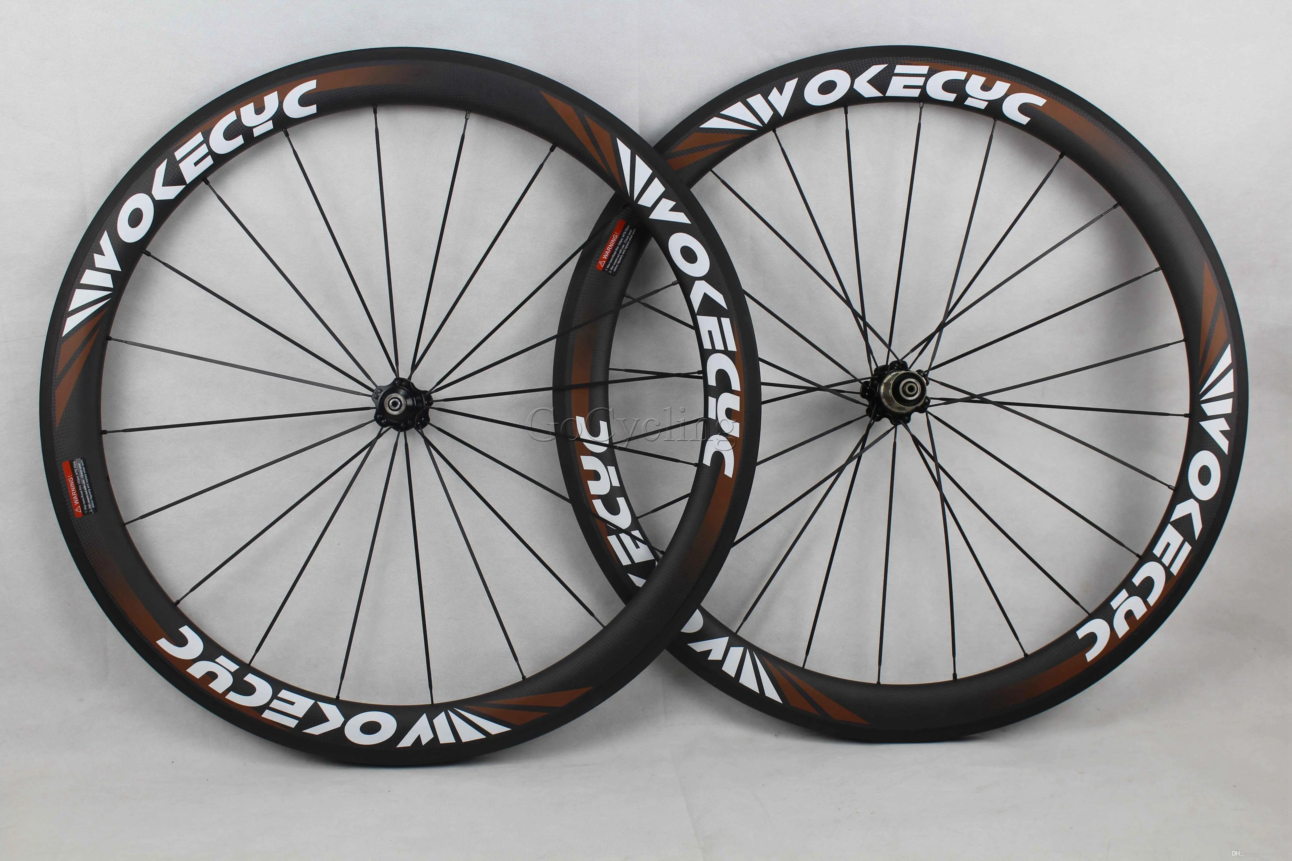 DHgate.com:50mm Carbon Fiber Road Bike Wheels, 700c Clincher Tubular ...