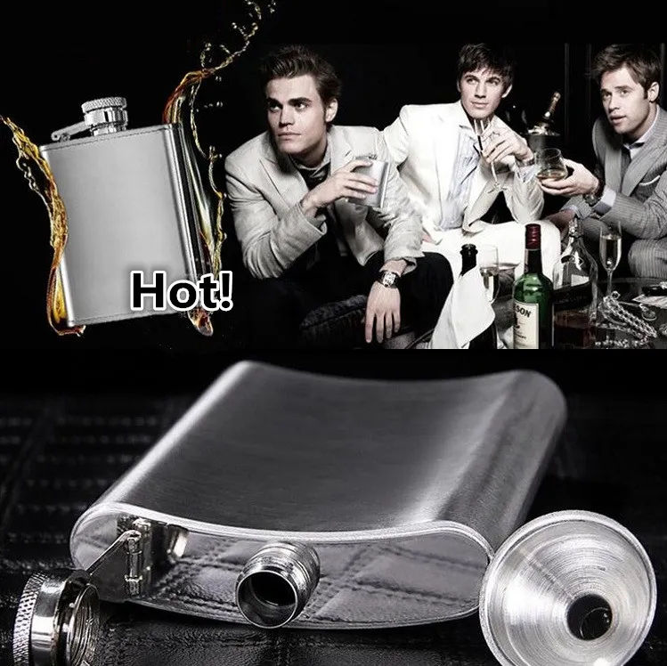 Men's 8 Ounce Stainless Steel Hip Flasks - Portable Pocket Flagon Flask ...