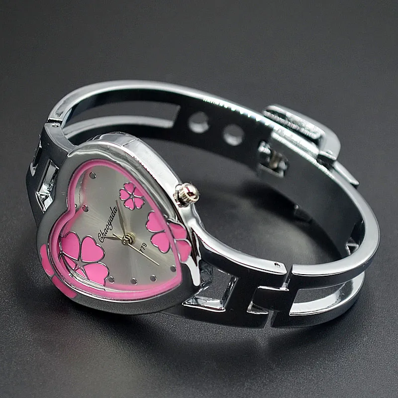 Fashion Women Girl Chaoyada Heart Shaped Flowers Style Dial Full ...