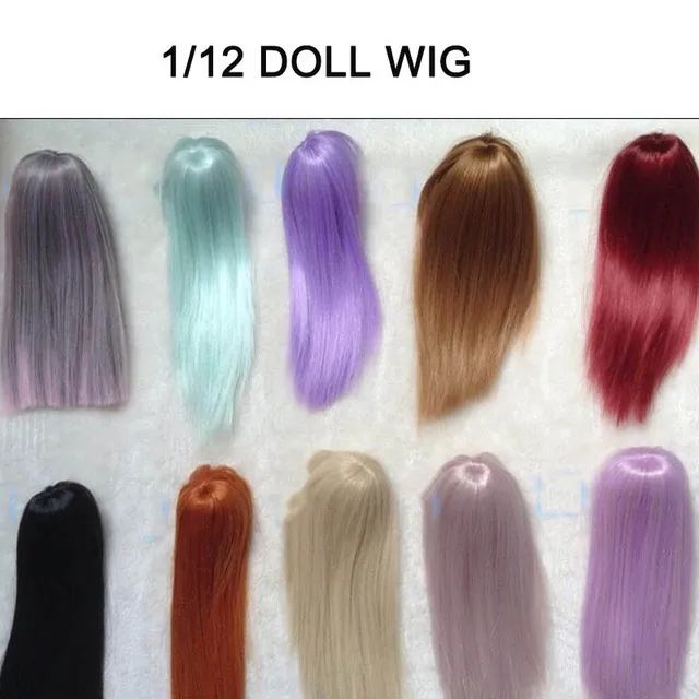 Premium Quality Doll Wigs: 15/25cm Straight Handmade Hair for 1/12 BJD ...