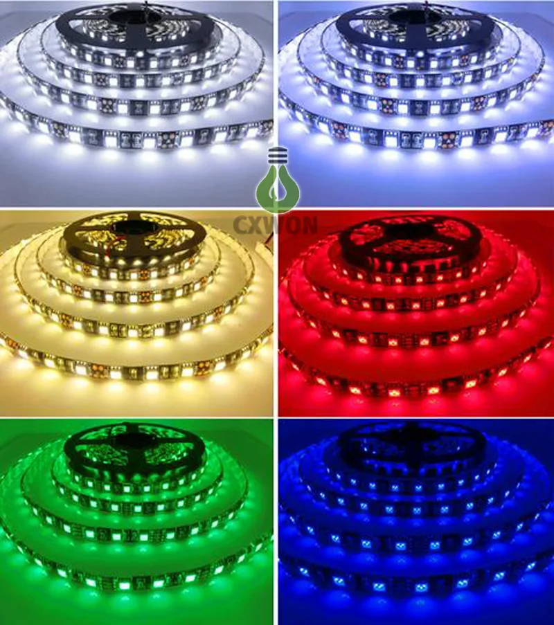 Waterproof 12V Ws2812b Led Strip 5m Light With Black PCB Board 60 LEDs ...