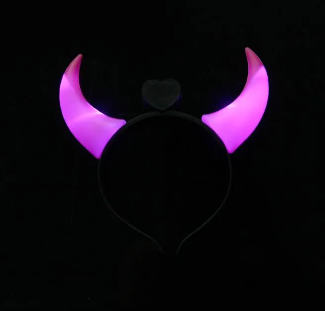 Led Flashing Horns Headband Glow Light Up Xmas Devil Hair Hoop Headband ...