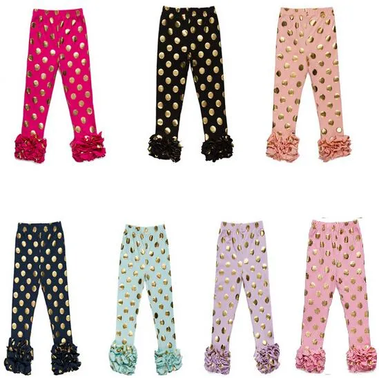 DHgate.com:Girls Gold Polka Dot Ruffle Footless Leggings, Gold Glitter ...