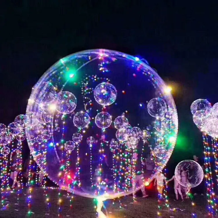 2024 18'' Luminous LED Balloon, Colorful Transparent Bubble Helium ...