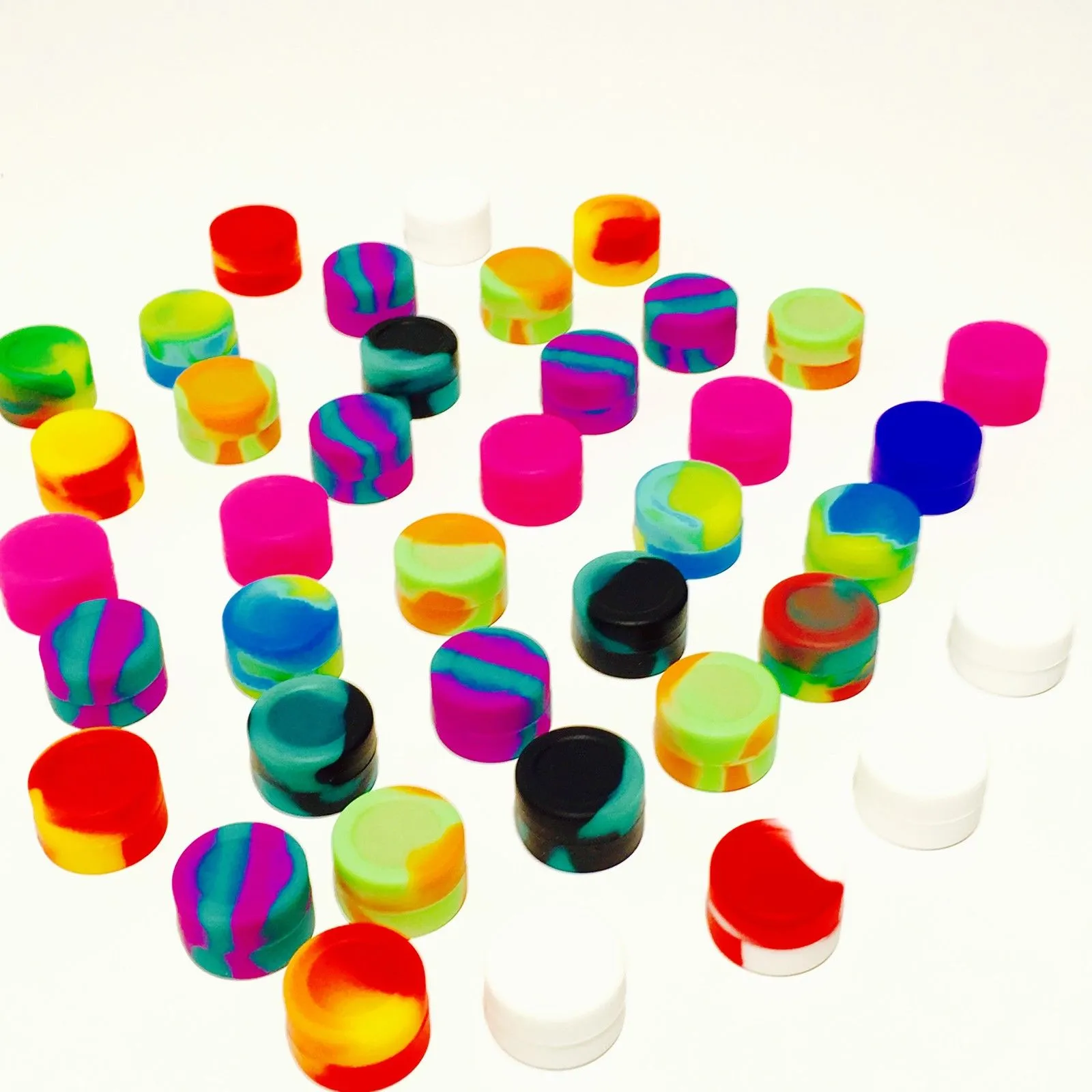 Small Cylinder Shape Oil Slick Silicone Jars Dab Wax Container ...