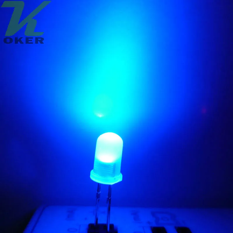 5mm Blue Diffused LED Light Lamp Emitting Diode Foggy Ultra Bright Bead ...