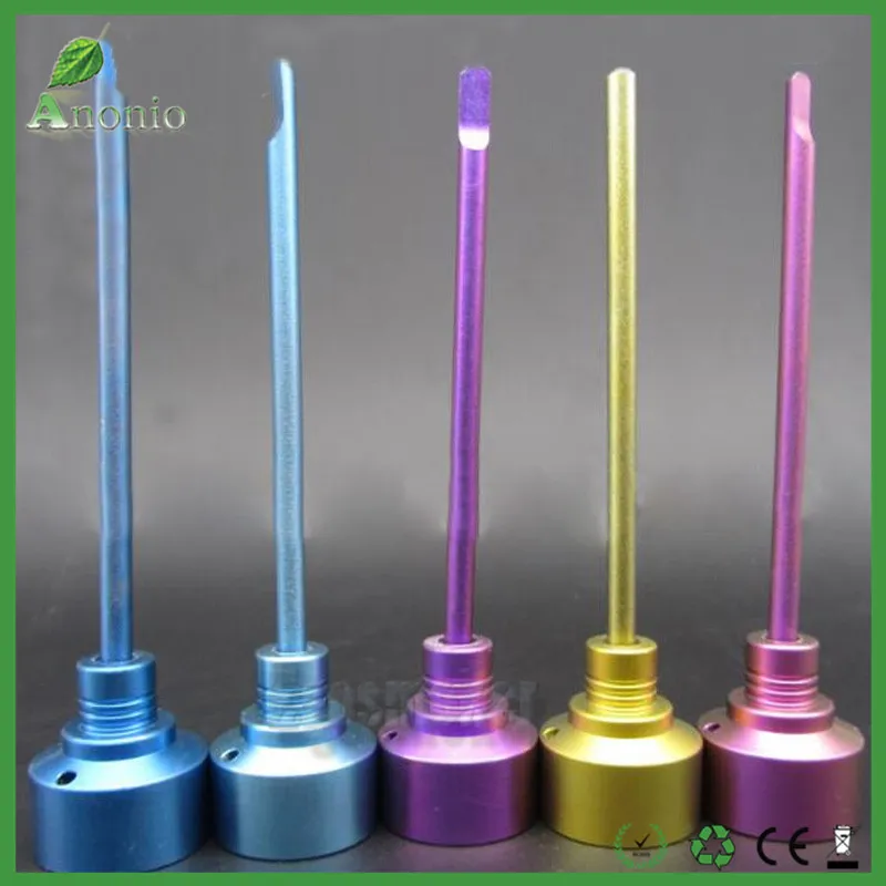Anodized Colorful Titanium Nail 1 Hole Titanium Carb Cap With Flat Tip ...