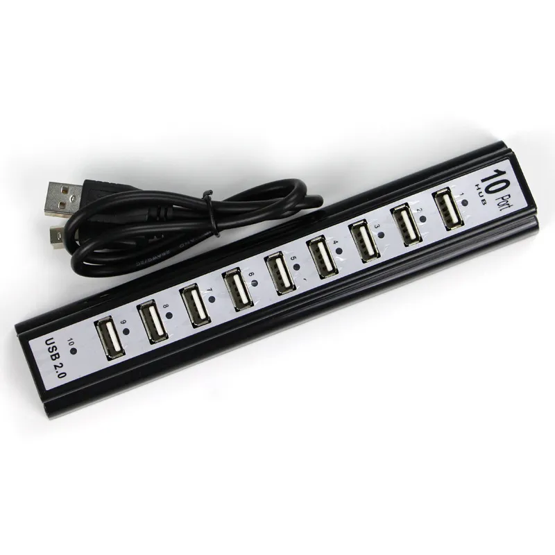 USB Power Plug Adapter: 10 Port Hi Speed USB 2.0 Hub With Power Supply ...