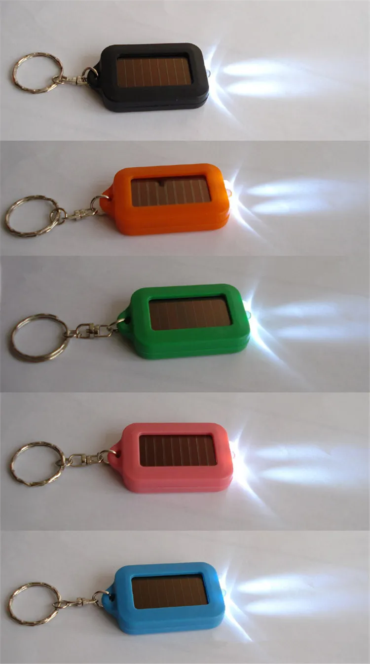 LCD Solar Energy Mini Flash LED Light Keychain Outdoor Gadgets ...