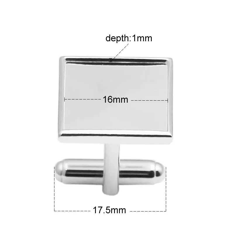 Beadsnice 925 Sterling Silver Square Cufflink Blanks 16mm Cabochon ...