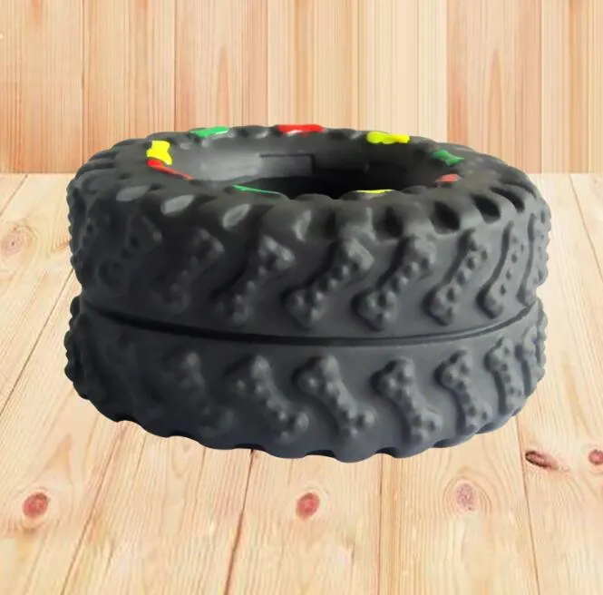 Squeaky Dog Toys: Durable Rubber Tire Chew Toy For Dogs, Teeth Cleaning ...