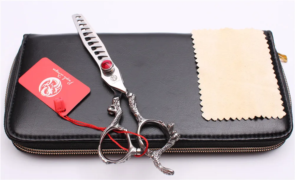Professional 6 440C Samurai Hairdressing Scissors With Red Gem Dragon ...