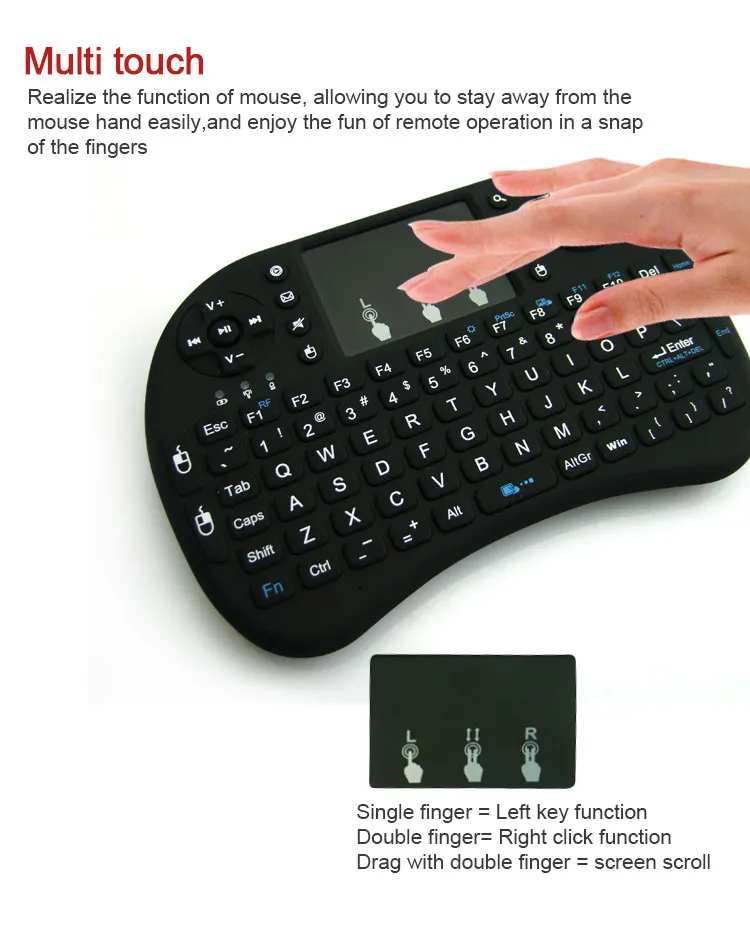 Teclado Ergonómico I8 Teclados Inalámbricos Fly Air Mouse Control ...