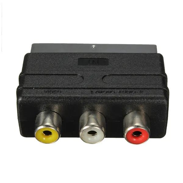 20 Broches SCART Fiche Mâle À 3 RCA Femelle AV TV Adaptateur Vidéo ...