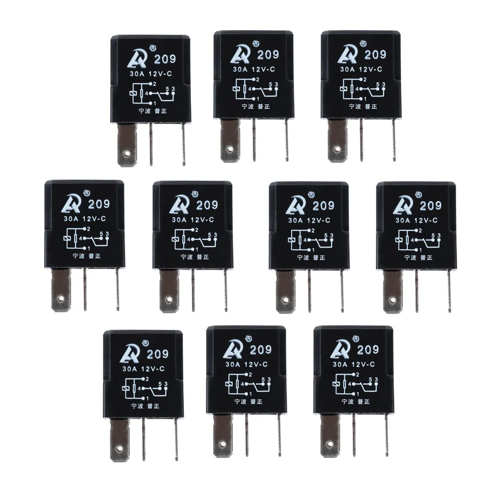 5/Car Relay 12V 30A - SPST 5 Pin Relay Kit - High Quality Automotive ...