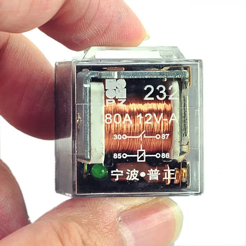 Car Relay 12V 80A SPST Relay 4 Pin + Socket 4 Prong Wire Transparent ...
