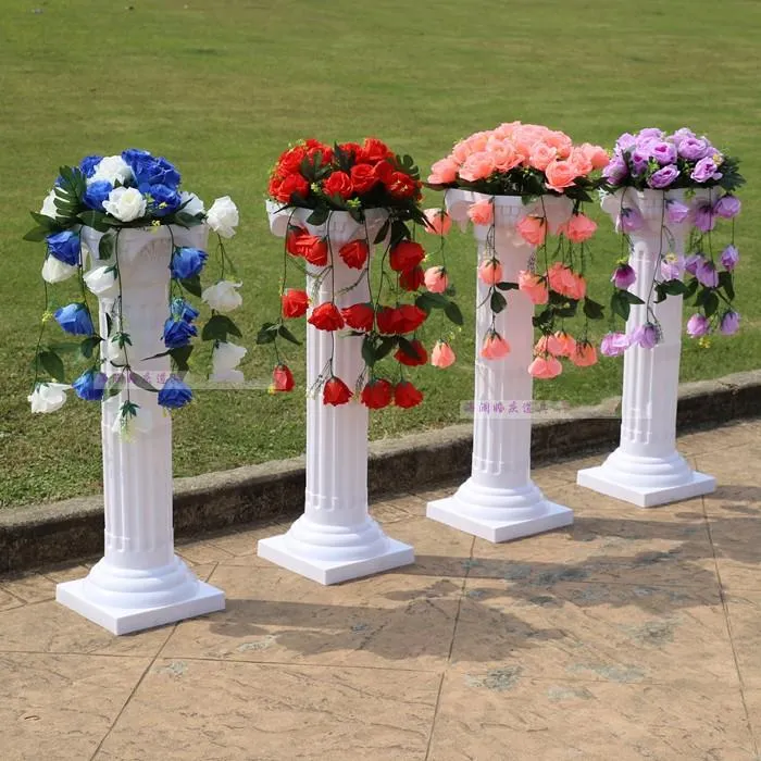 Height 89cm 35 Inch Roman Road Lead Rome Plastic Column With Flower For ...