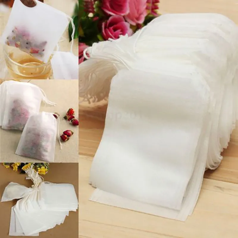 Set Drawstring Reusable Tea Bagsbags Empty Heat Seal Filter String ...
