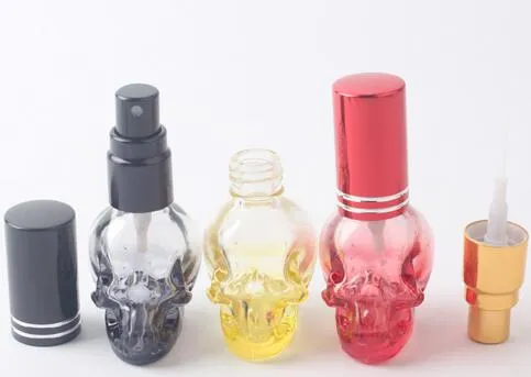 Portable 8ml Glass Skull Skull Shaped Perfume Bottle With Sprayer Ideal ...