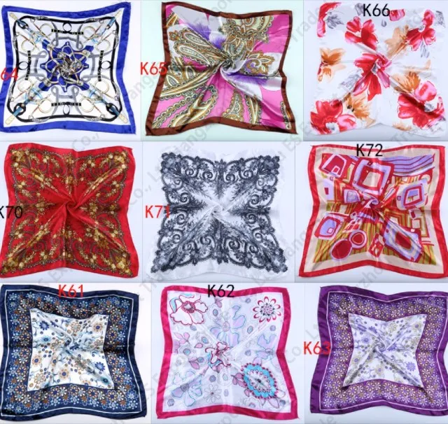 More Work Uniform Scarves 50cm Printed Small Silk Like Square Scarves ...