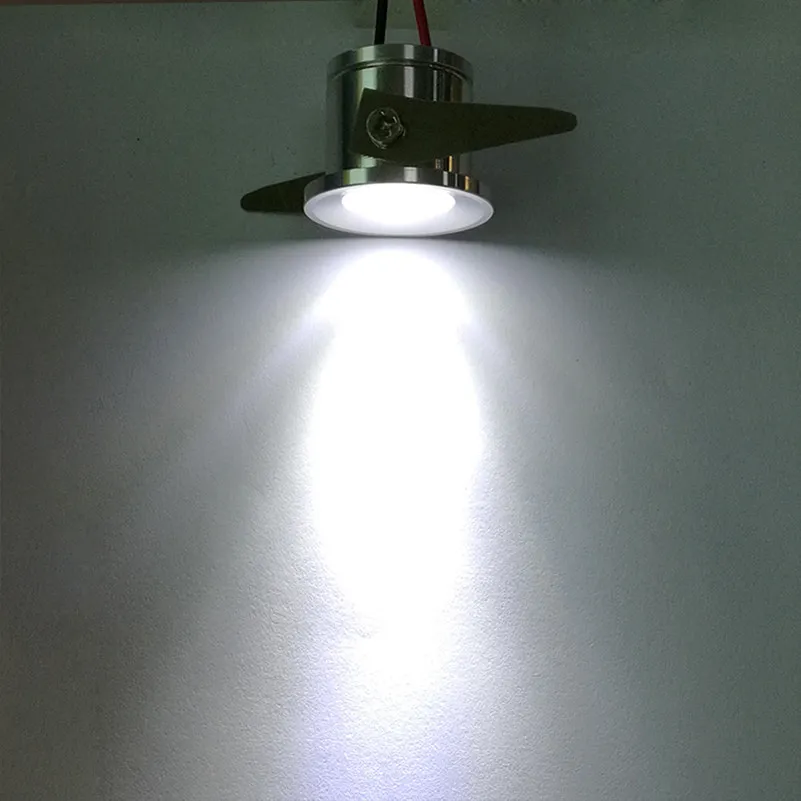 Silver/Black Mini LED Cabinet Light: Stylish 1W Spot Downlight For ...