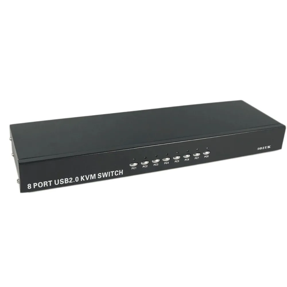 8 Port USB 2.0 KVM Switch Control Multiple PCs With One Keyboard, Mouse ...